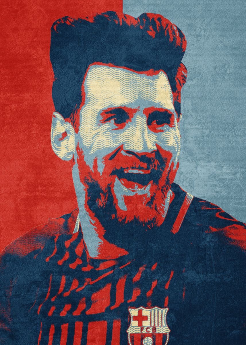 'messi' Poster, picture, metal print, paint by Izmo Scribbles | Displate