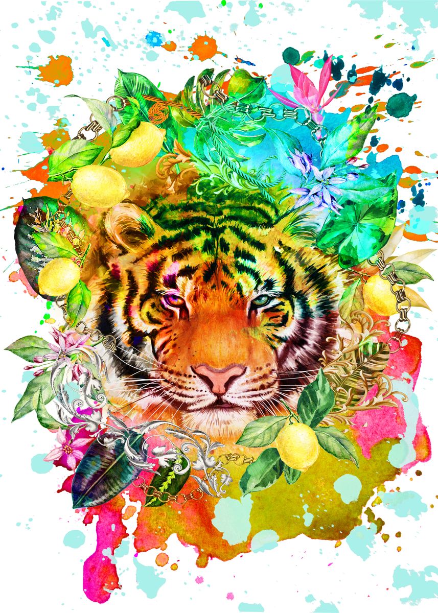 'Fancy Leo' Poster, picture, metal print, paint by RoseJoy | Displate