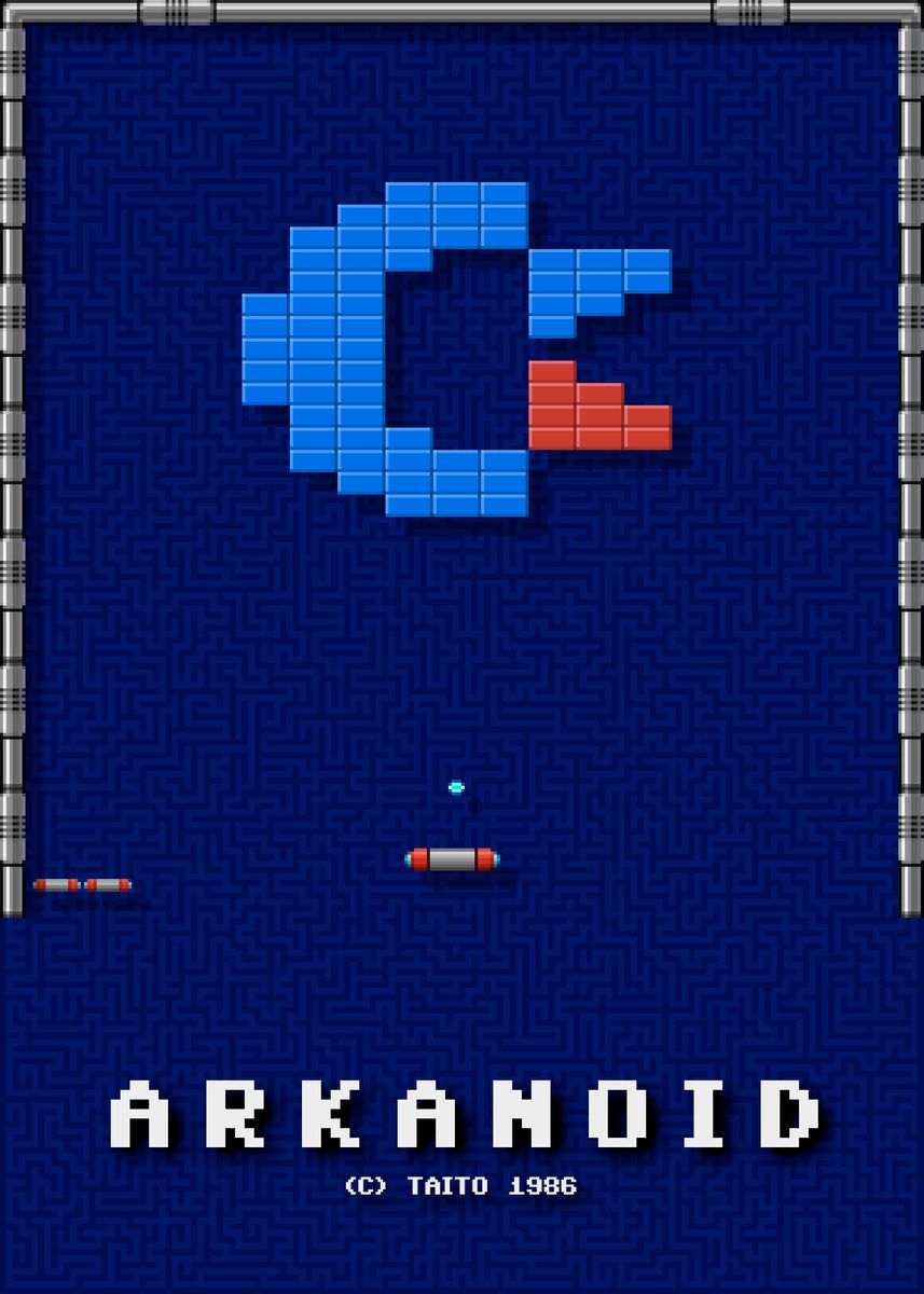 'Arkanoid' Poster, picture, metal print, paint by Justin Hannan | Displate