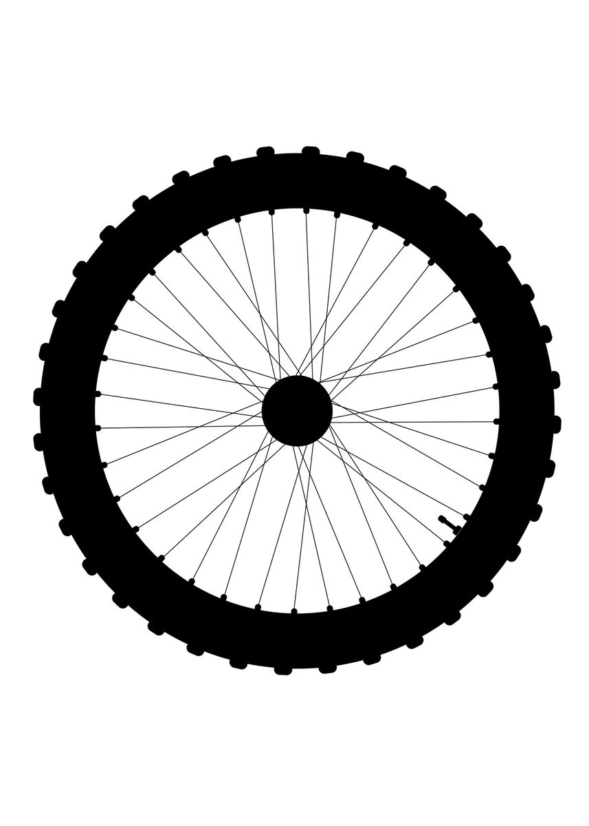 'Bicycle Wheel Silhouette' Poster, picture, metal print, paint by ...