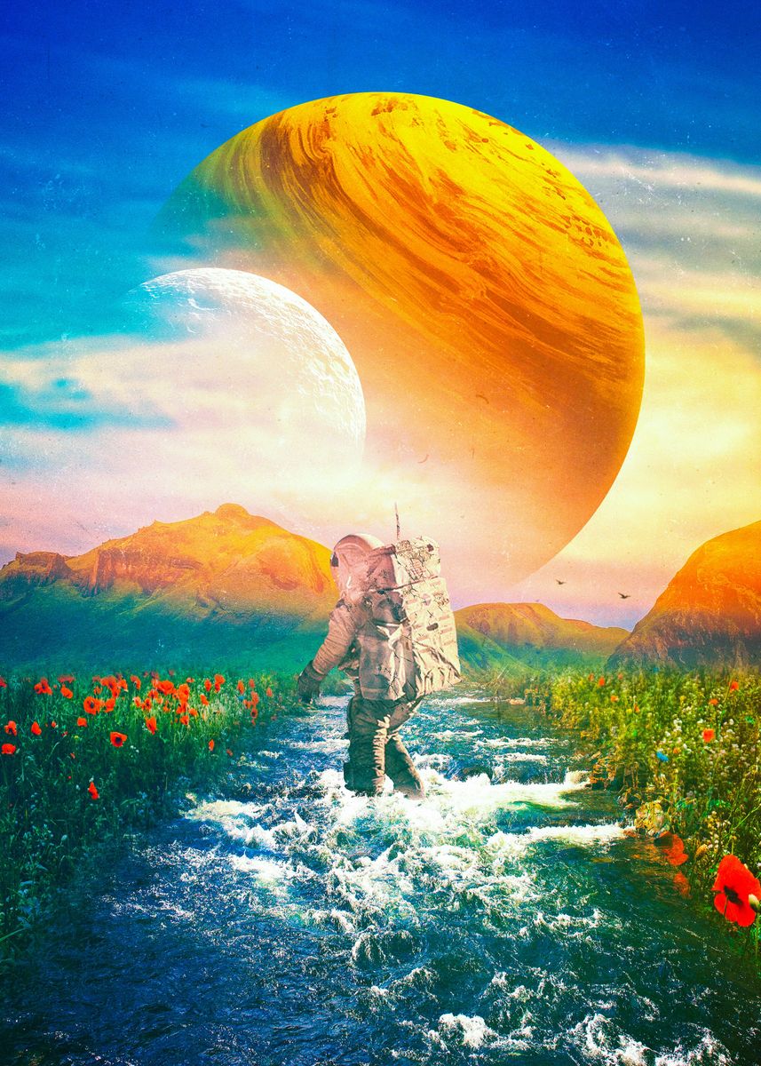 'Up Stream' Poster by seam less | Displate