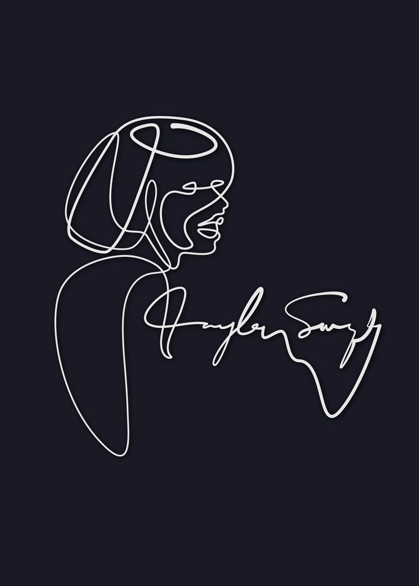 'Taylor Swift Line Art' Poster, picture, metal print, paint by ...