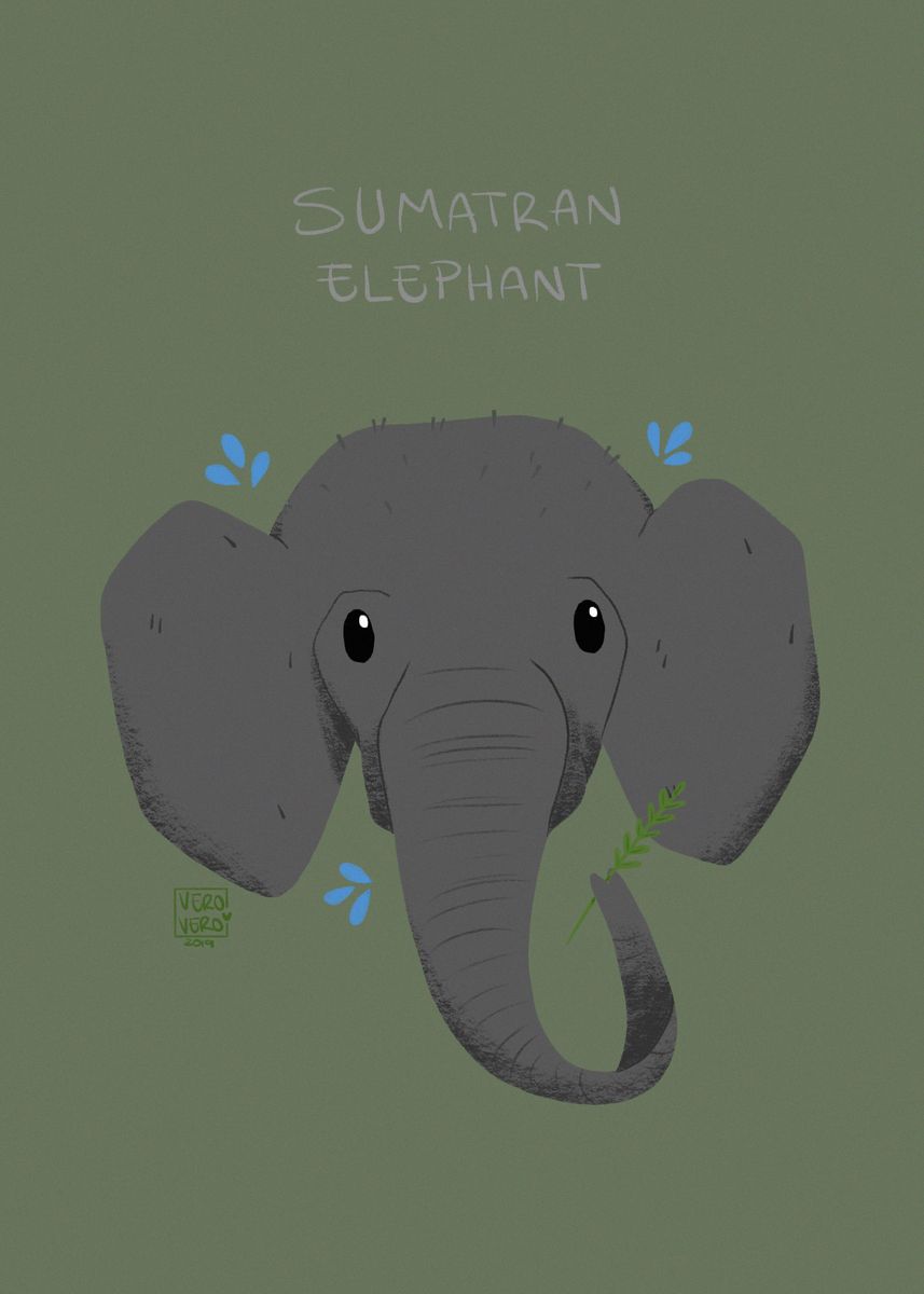 'Sumatran Elephant' Poster by Vero Gutierrez | Displate