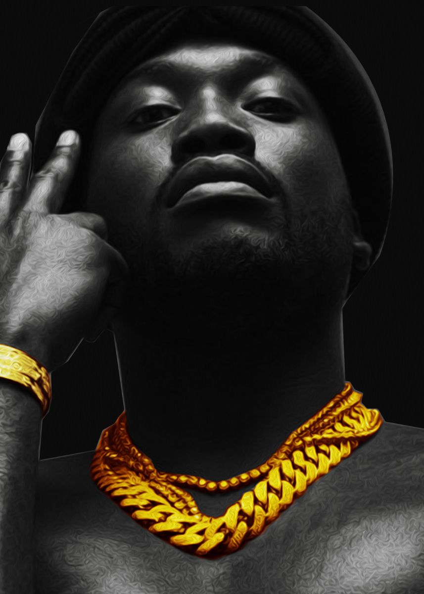 'Meek Mill Black and White ' Poster, picture, metal print, paint by ...