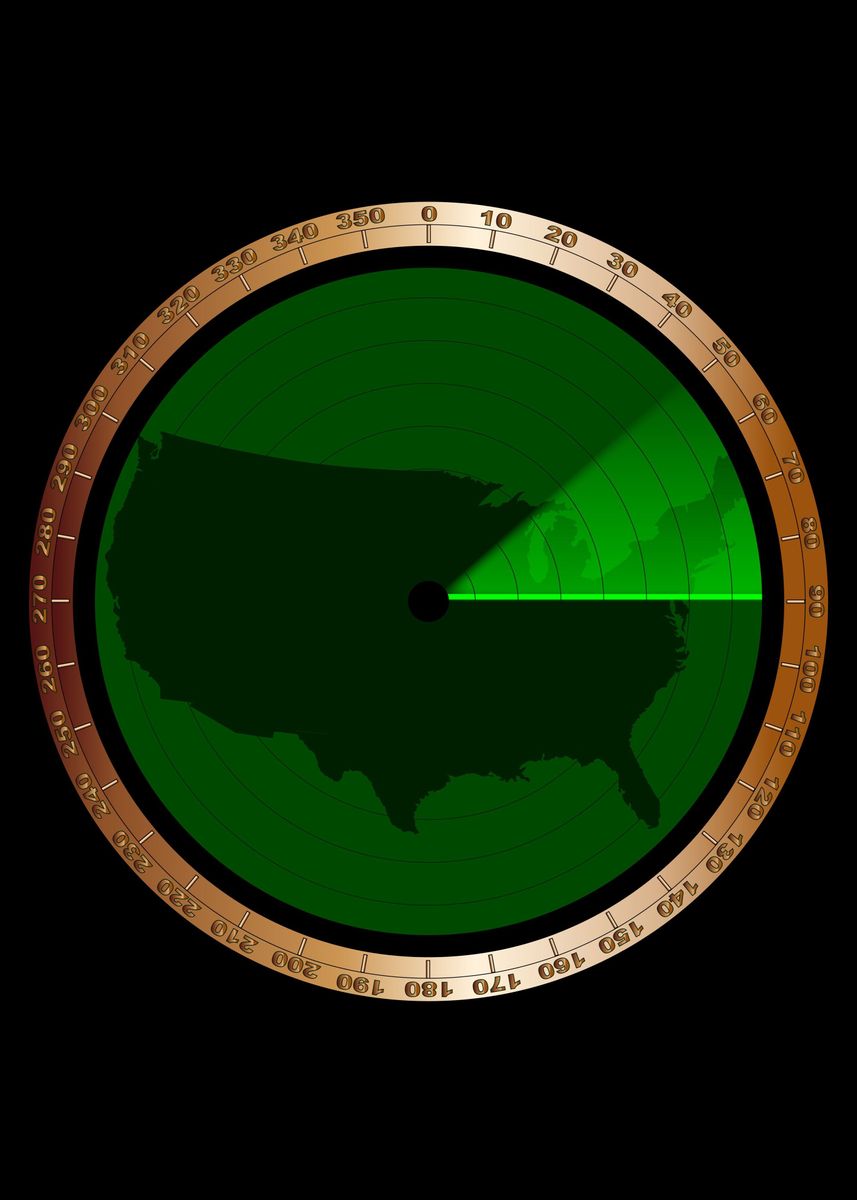 'USA Radar' Poster, picture, metal print, paint by HomeStead Digital ...