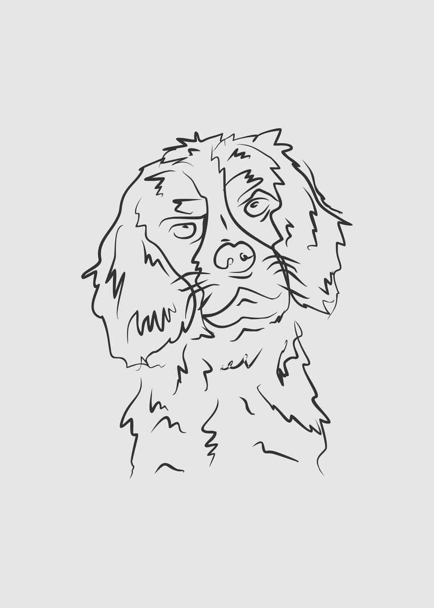 'Dog 5e Black Line' Poster by Ahmad Nusyirwan | Displate