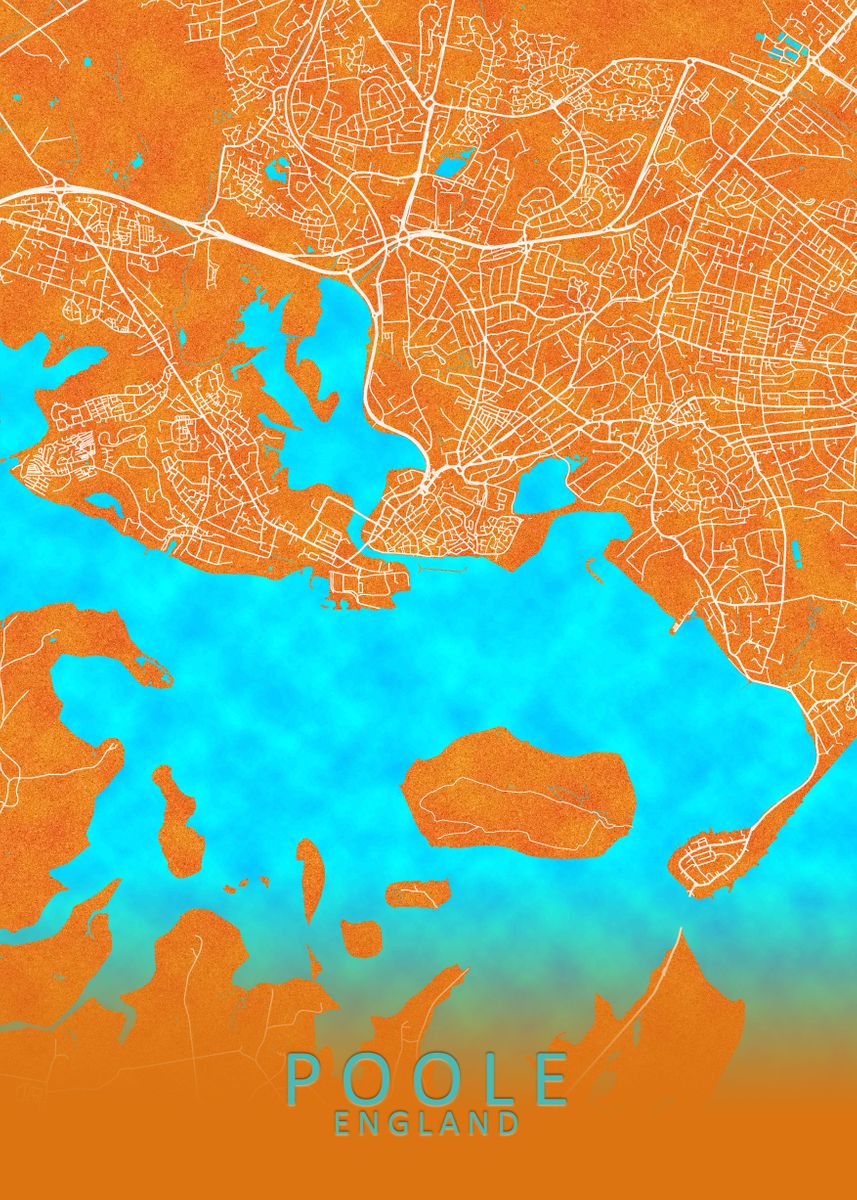 'Poole England City Map ' Poster, picture, metal print, paint by City ...