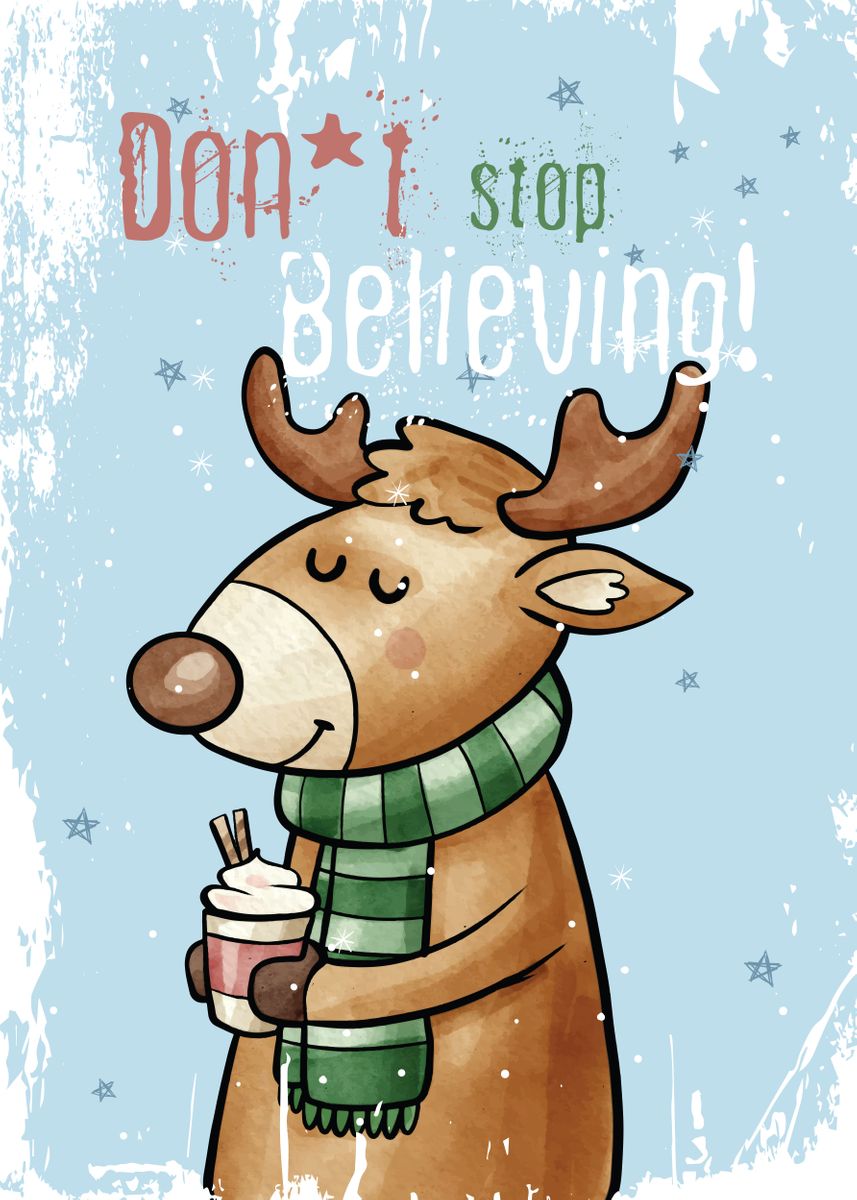 'christmas dear' Poster, picture, metal print, paint by Artmasons ...