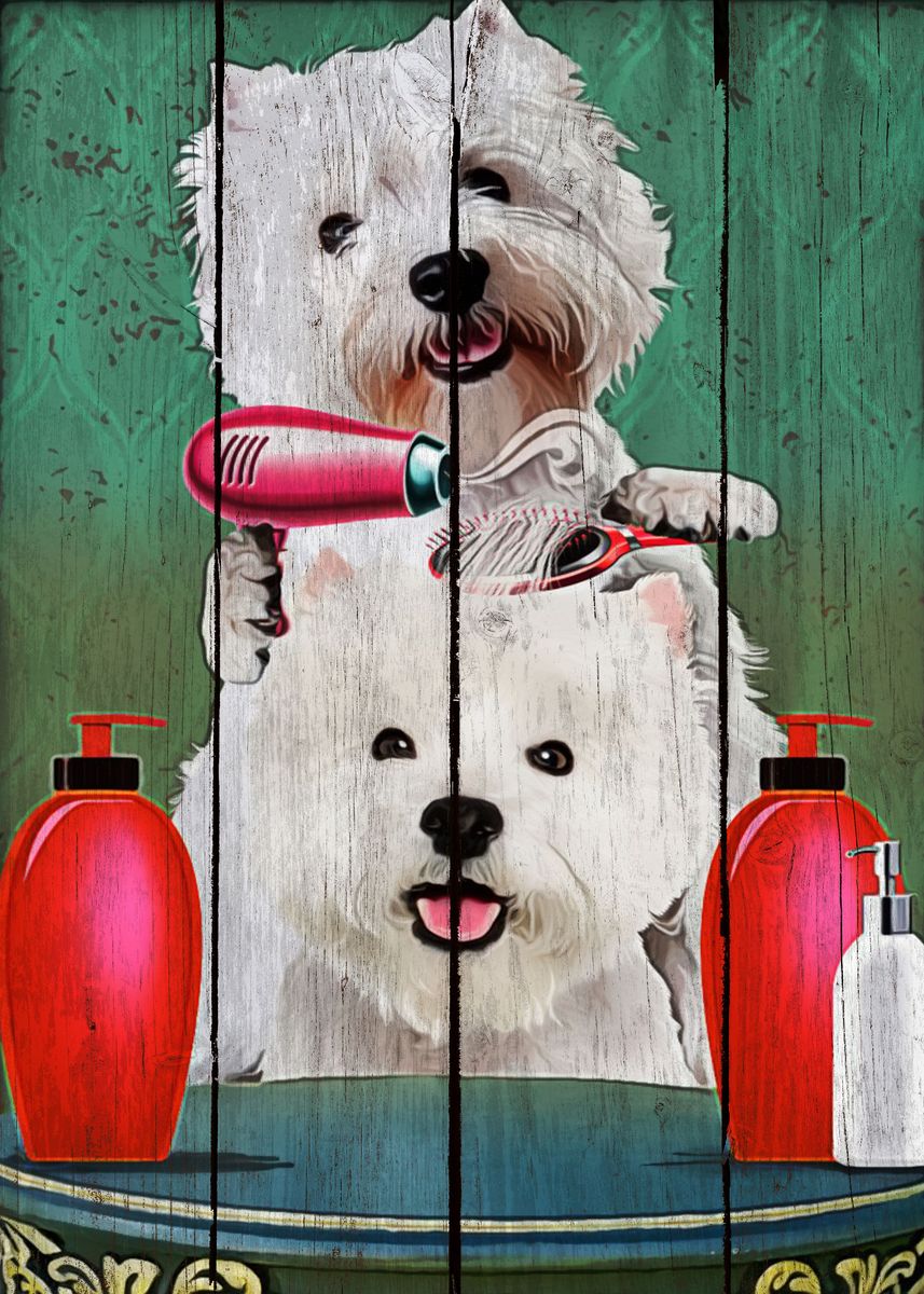 'Westie' Poster, picture, metal print, paint by Nick Cournoyer | Displate