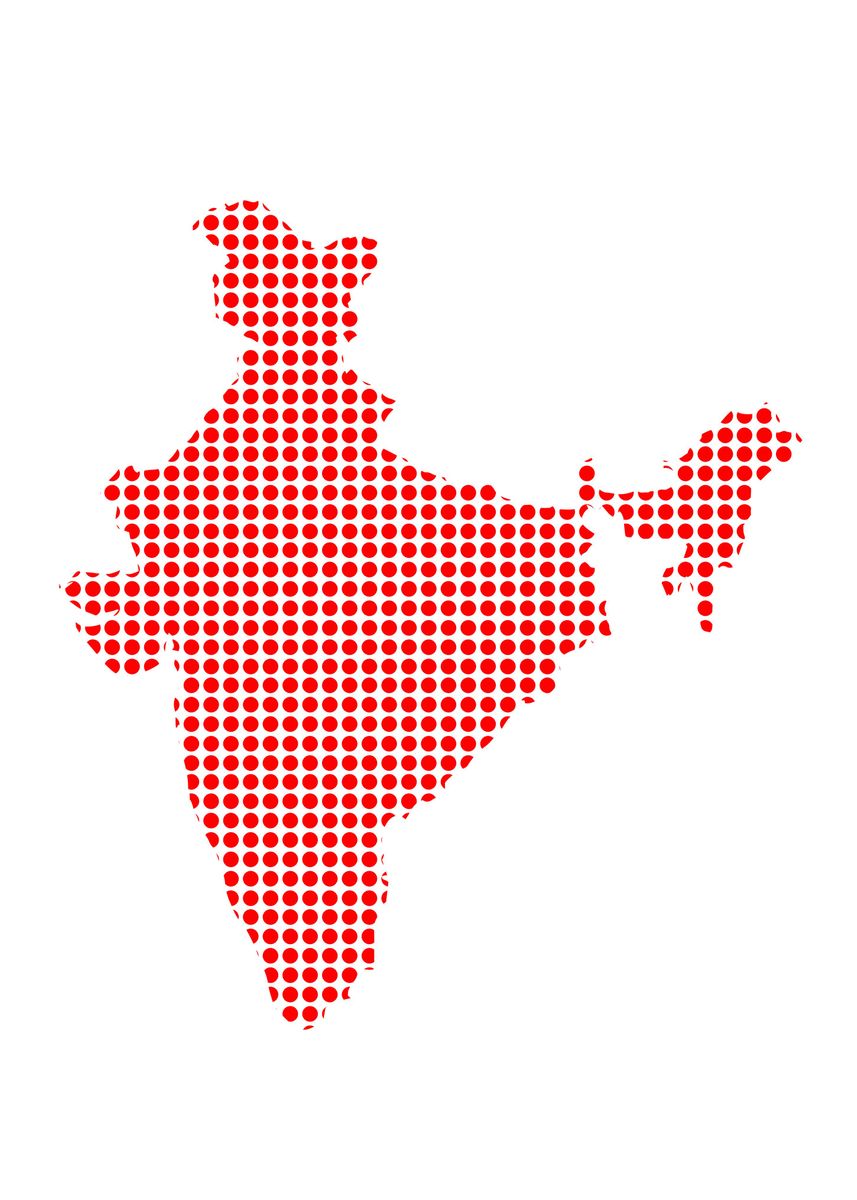 'Red Dot Map of India' Poster, picture, metal print, paint by HomeStead ...