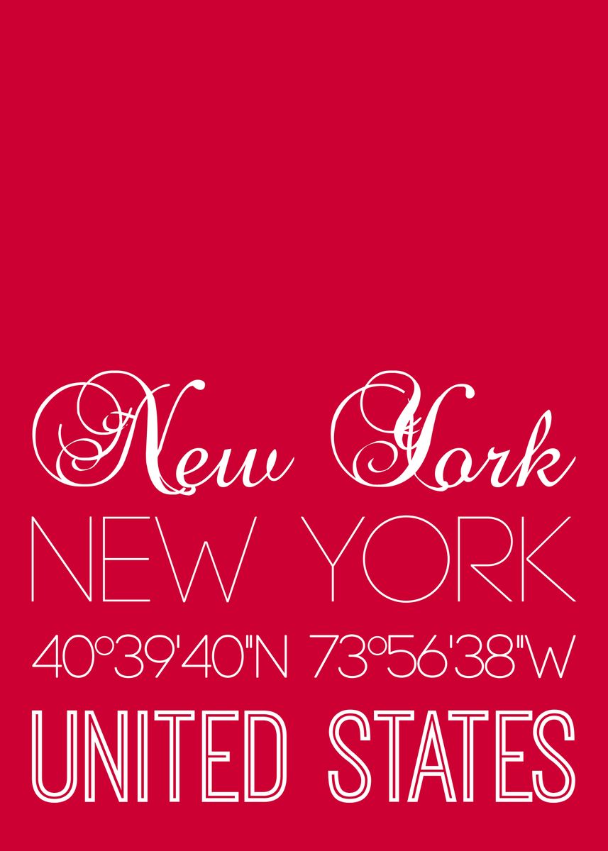 'New York On Red' Poster by Art Ofphotos | Displate