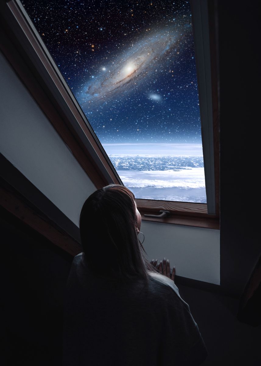 'Look outside the window' Poster, picture, metal print, paint by Wild ...