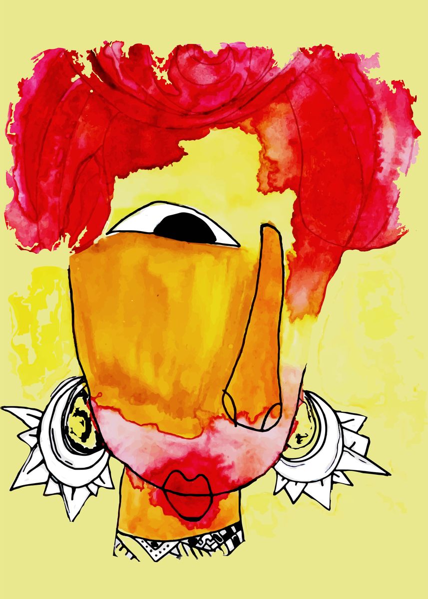 'One faced' Poster by Sarra Ghodbane | Displate
