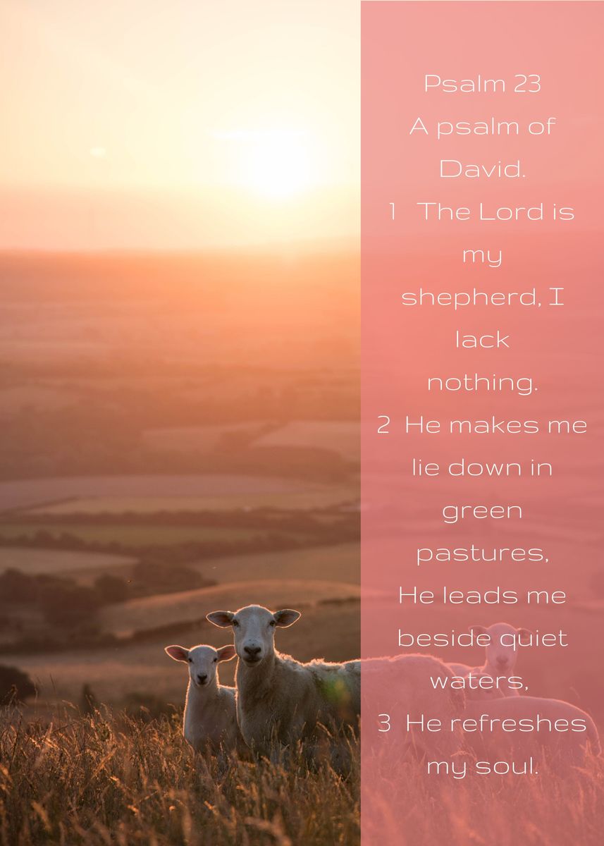 'Psalm 23' Poster, picture, metal print, paint by Artistic Prints ...