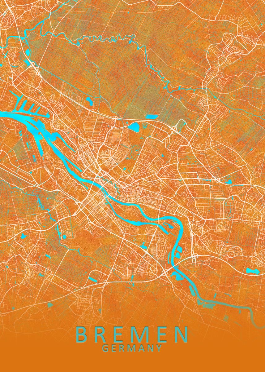 'Bremen Germany City Map' Poster by City Map Art Prints | Displate