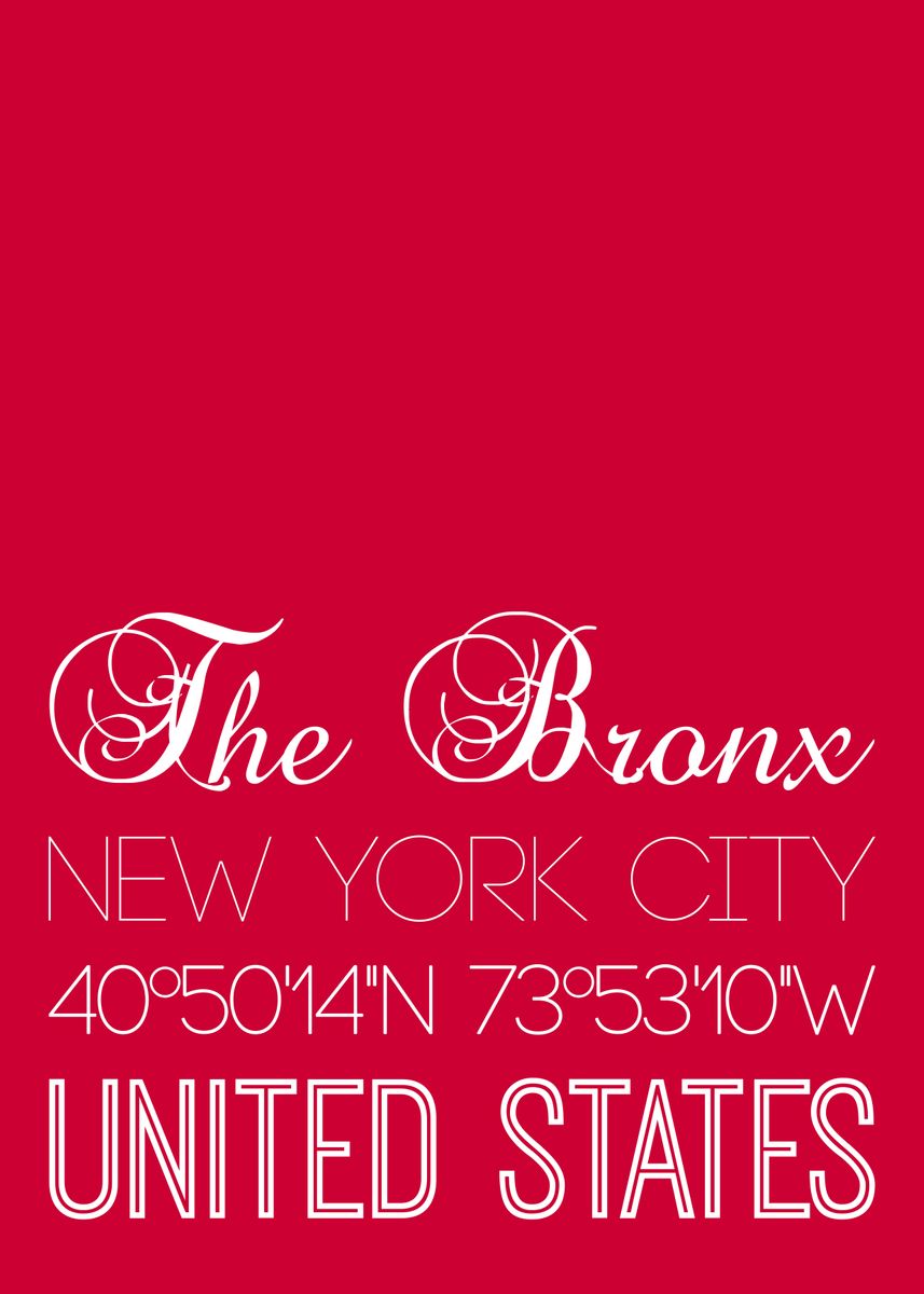 'The Bronx On Red' Poster by Art Ofphotos | Displate