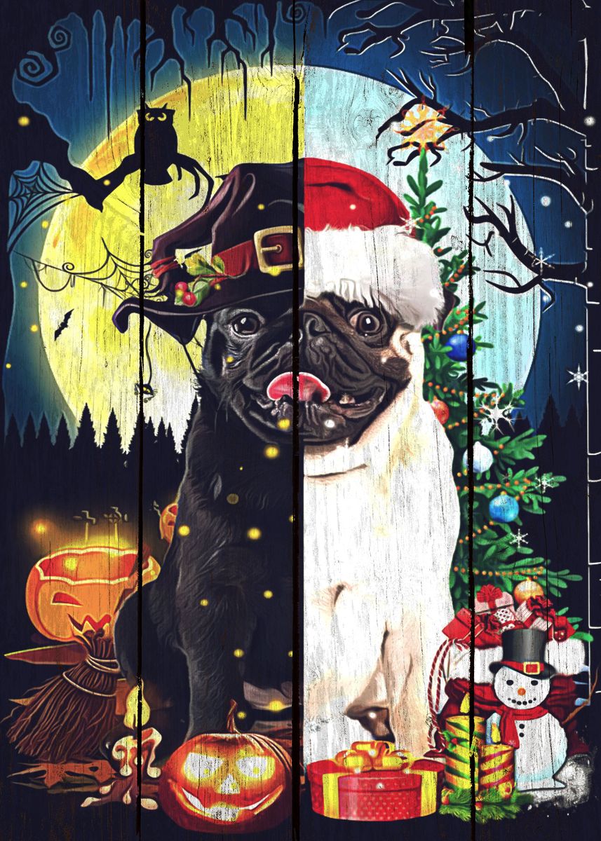 'Pug Art' Poster by Nick Cournoyer | Displate