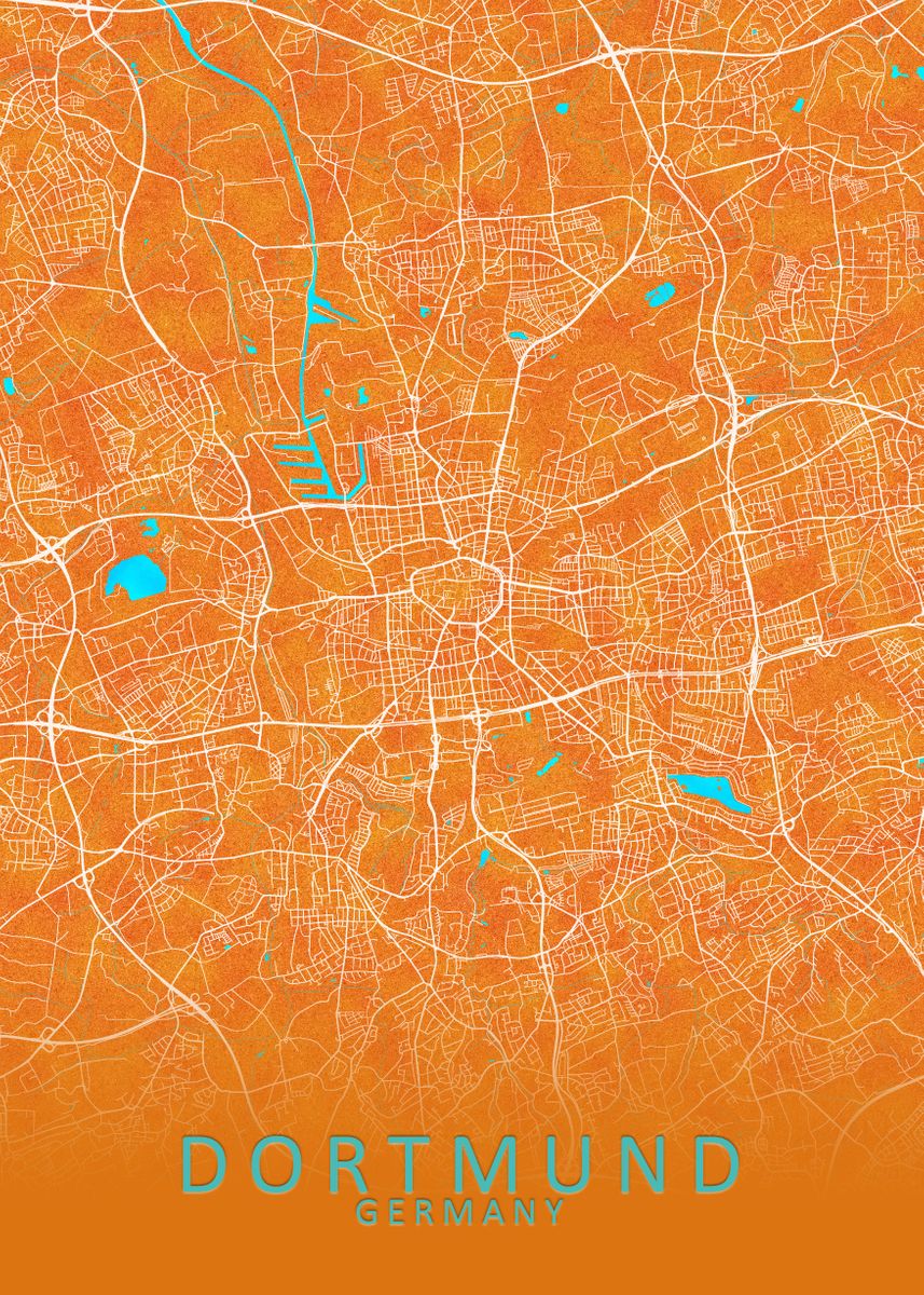 'Dortmund Germany City Map ' Poster by City Map Art Prints | Displate