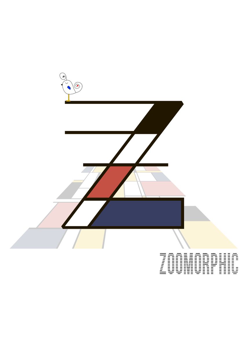 'Neoplasticism Art Letter Z' Poster, picture, metal print, paint by Art ...