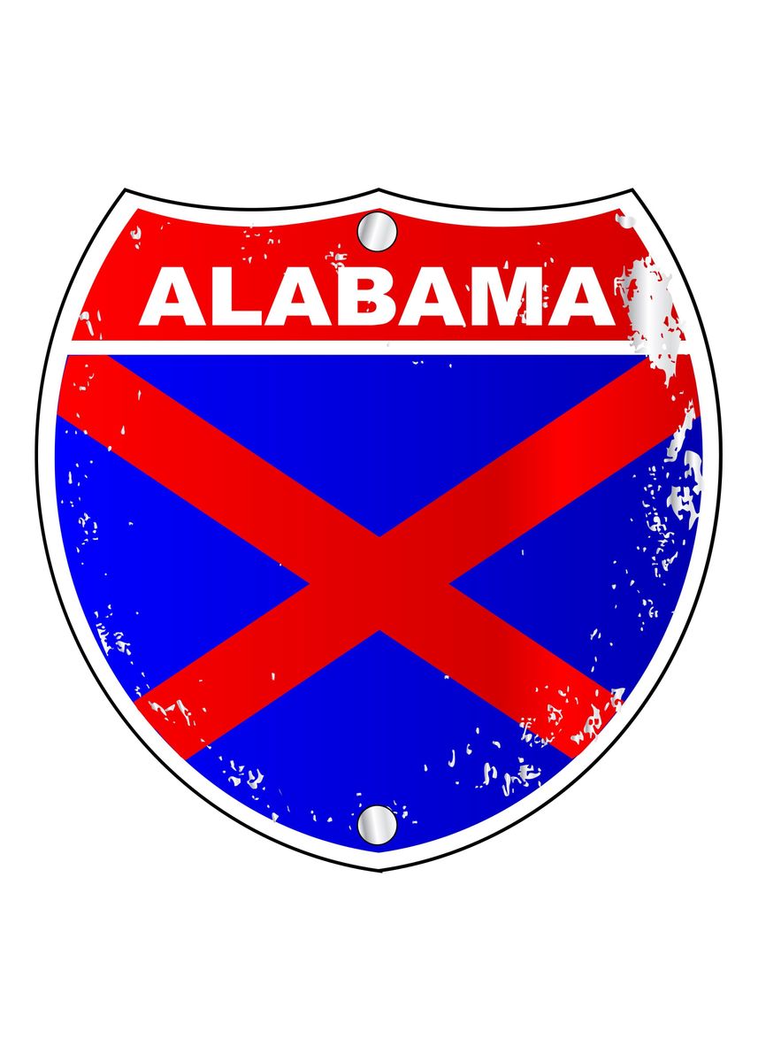 'Alabama Interstate Sign' Poster, picture, metal print, paint by ...