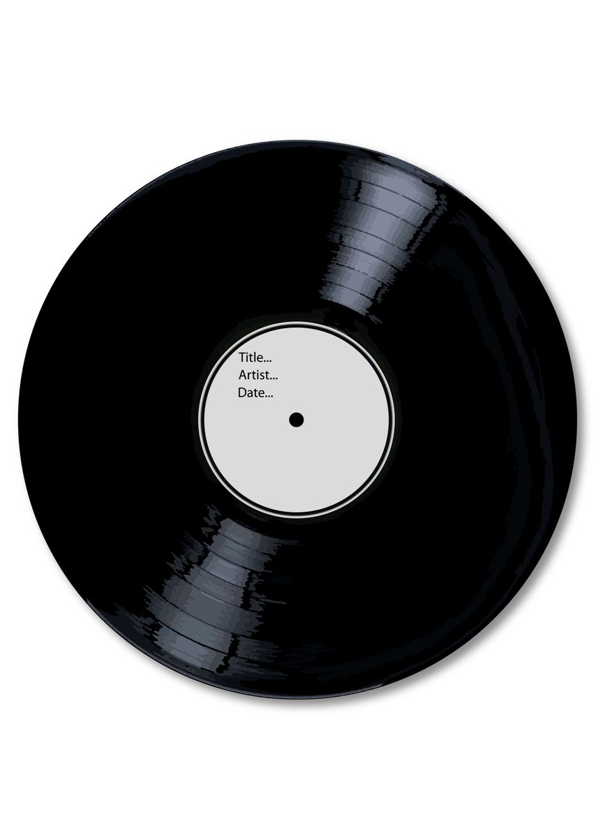 'Blank White Record Label' Poster, picture, metal print, paint by ...