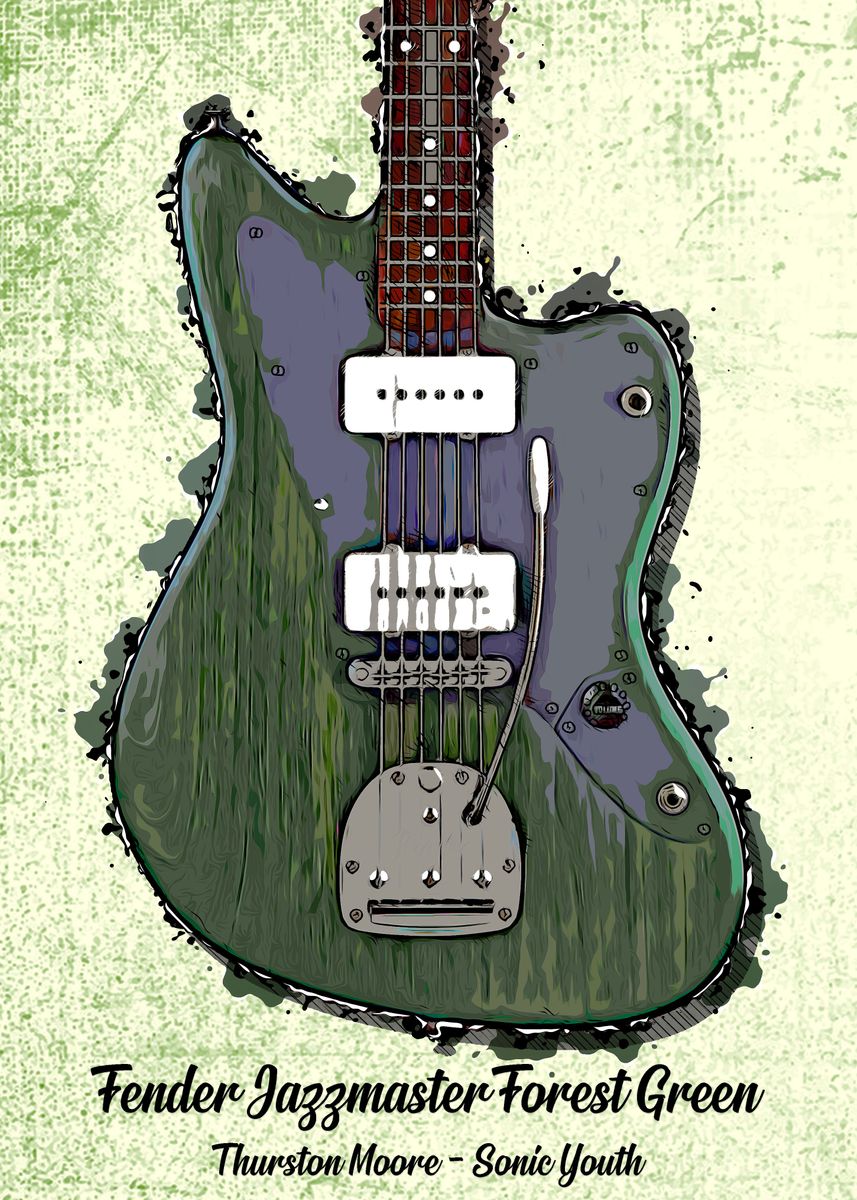 'Fender Forest Green' Poster, picture, metal print, paint by Tho Nguyen ...