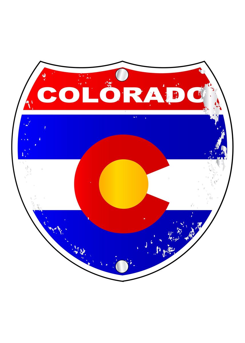 'Colorado Interstate Sign' Poster, picture, metal print, paint by ...
