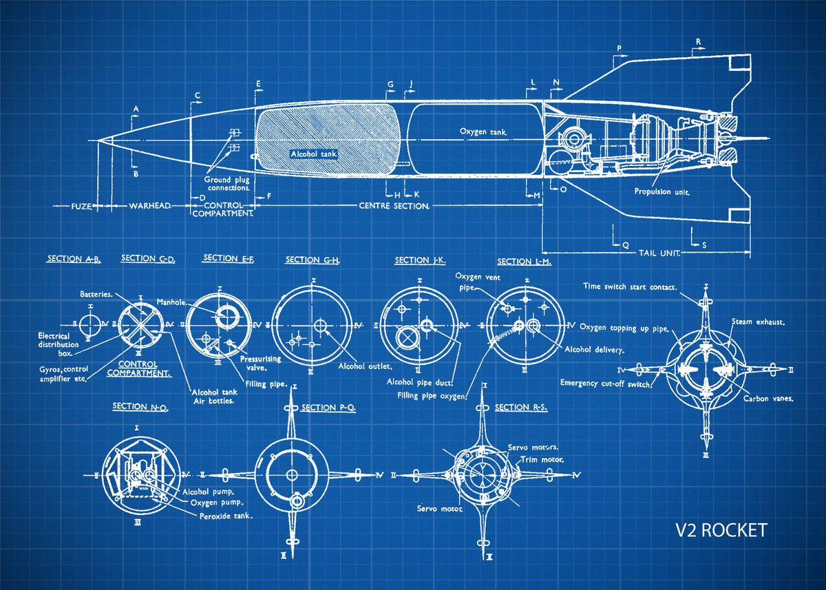 'V2 ROCKET' Poster by yanis purwantono | Displate