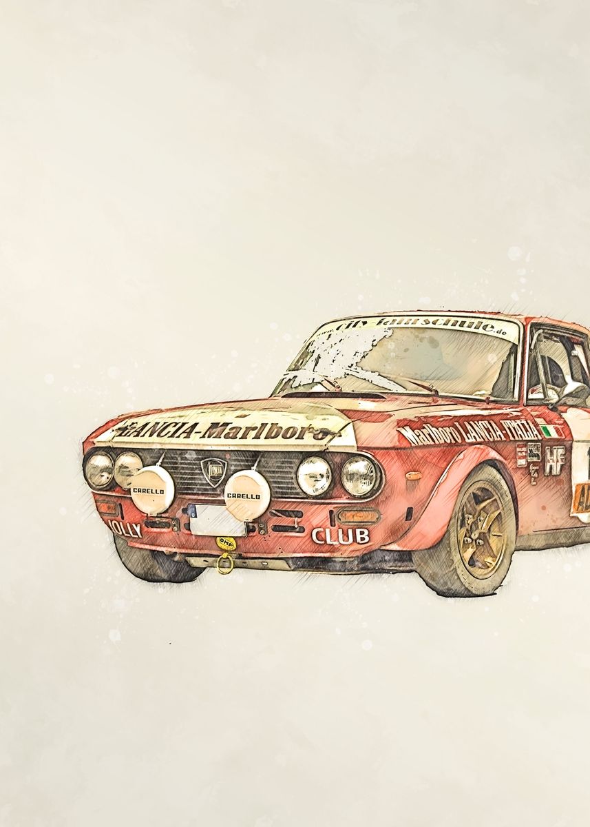 'RETRO RALLY ' Poster, picture, metal print, paint by FUNG LENG | Displate