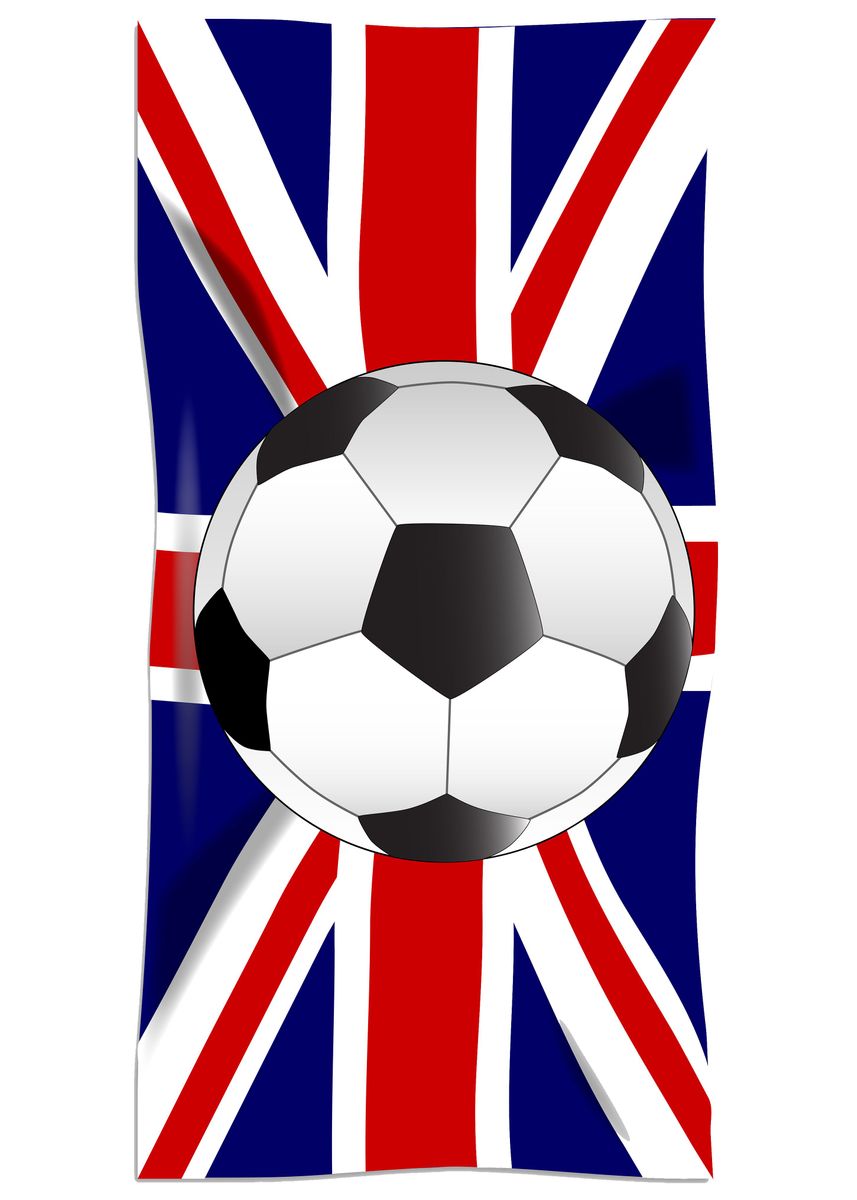 'British Flag and Football' Poster, picture, metal print, paint by ...