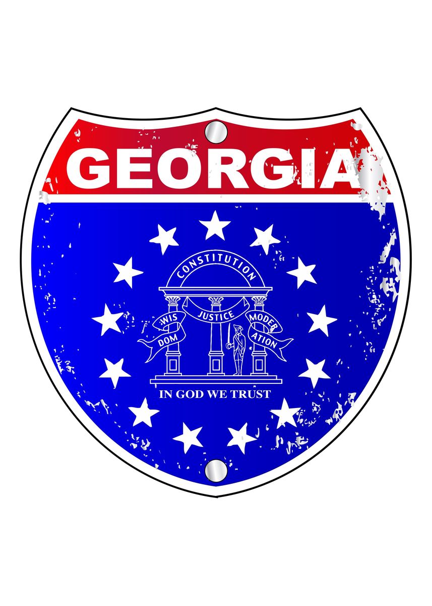 'Georgia Interstate Sign' Poster by HomeStead Digital | Displate