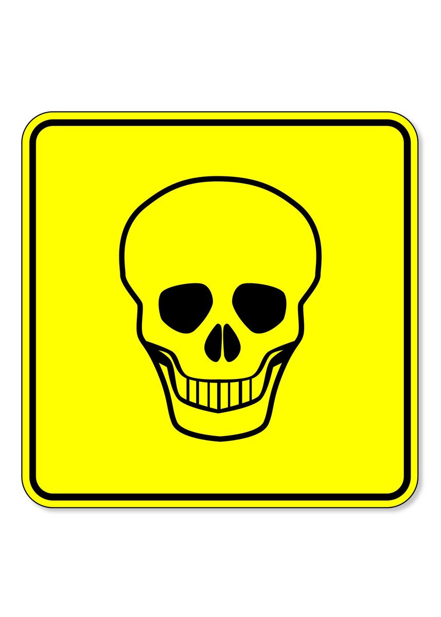 'Skull Warning Sign' Poster, picture, metal print, paint by HomeStead ...