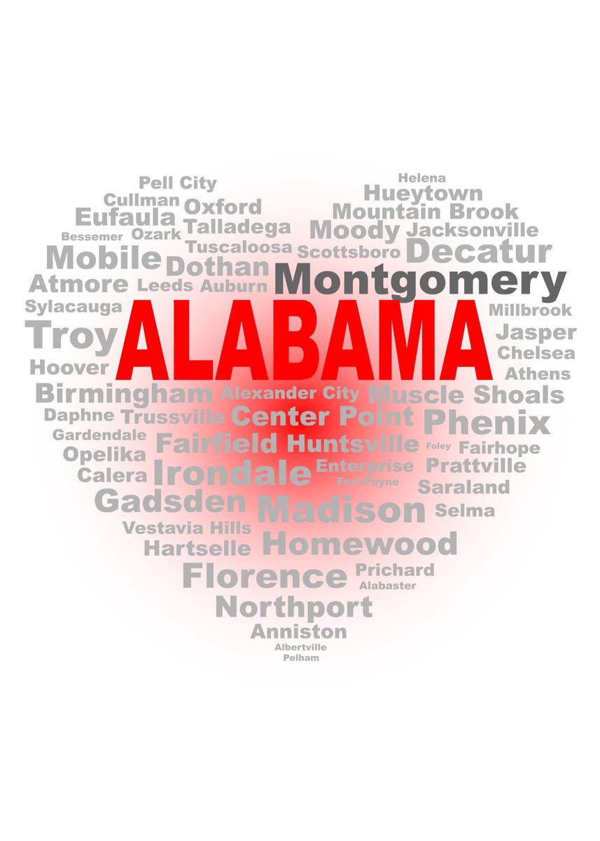 'Alabama Heart' Poster, picture, metal print, paint by HomeStead ...