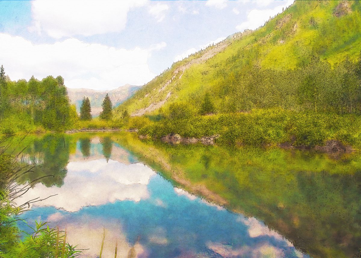 'Maroon Bells' Poster by Aaron Design | Displate