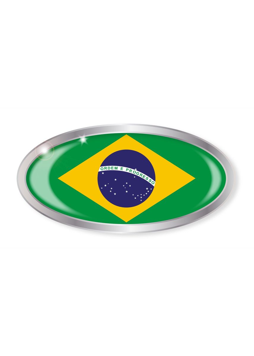 'Brazil Flag Oval Button' Poster by HomeStead Digital | Displate
