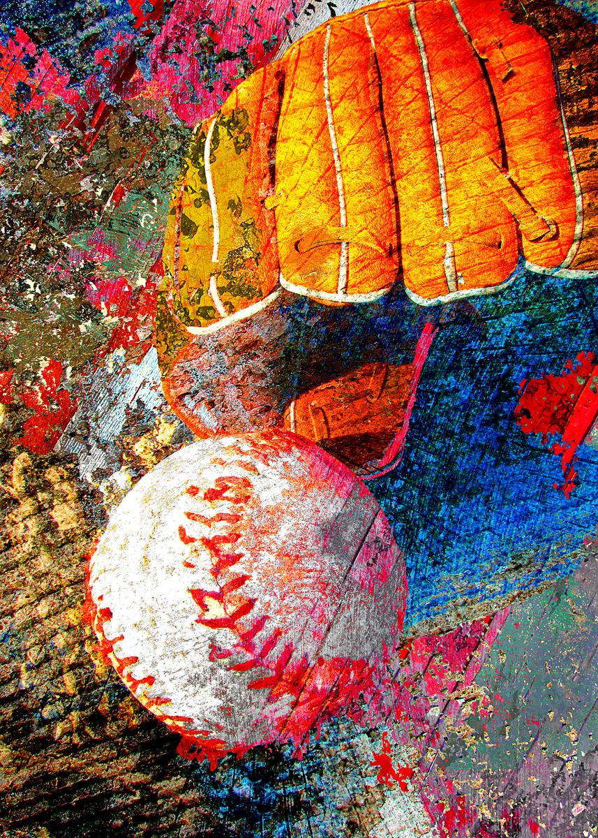 'Baseball art print w 16' Poster, picture, metal print, paint by ...
