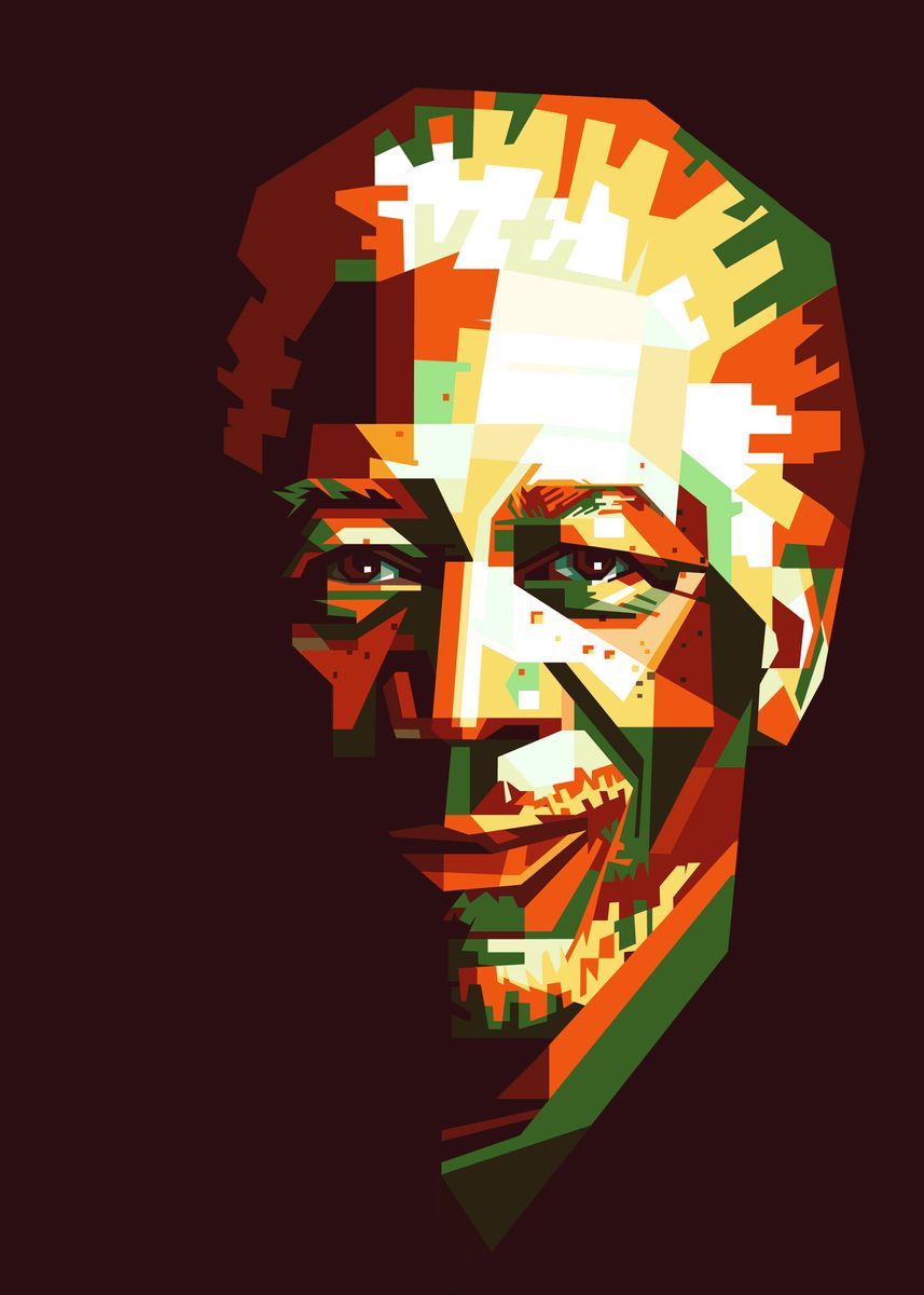 'Morgan Freeman in WPAP' Poster, picture, metal print, paint by ...