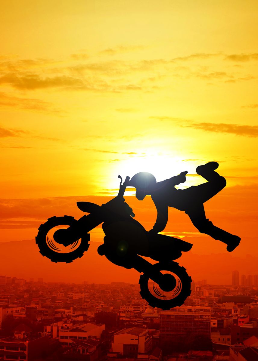 'racer jump' Poster, picture, metal print, paint by dam art | Displate