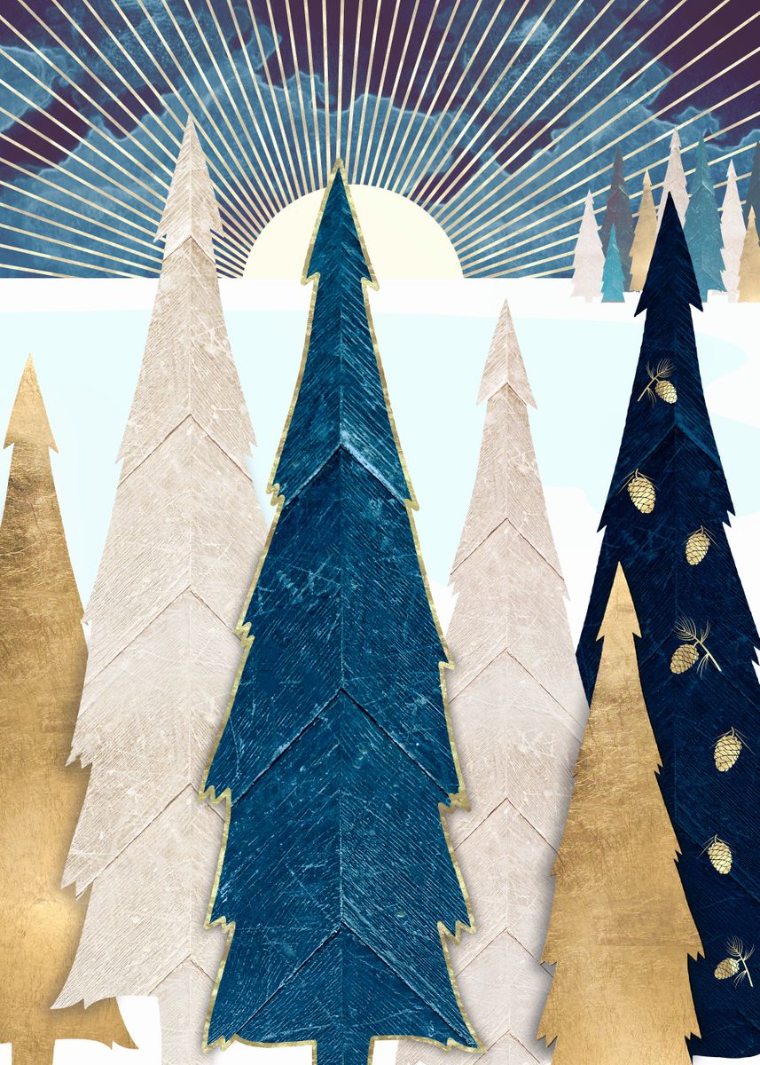 'Winter Trees' Poster, picture, metal print, paint by SpaceFrog Designs ...