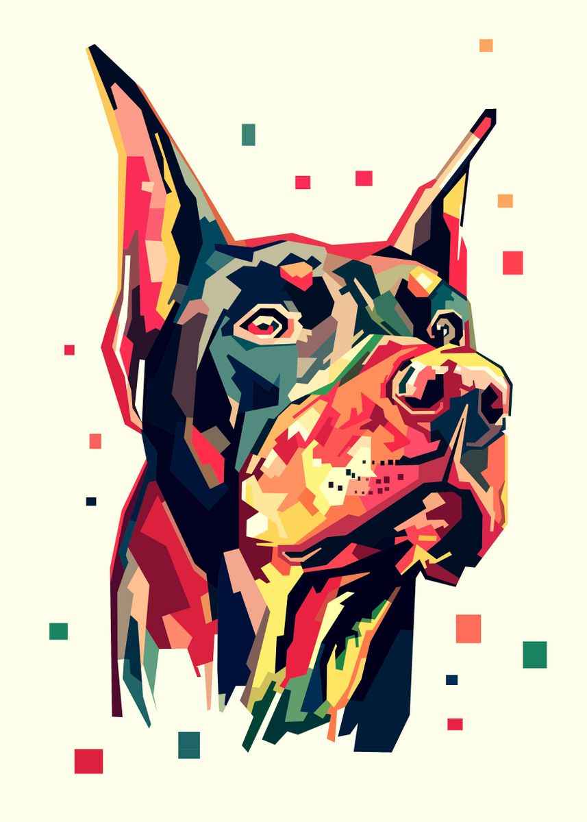 'Doberman dog' Poster by Poernama Sahroe | Displate