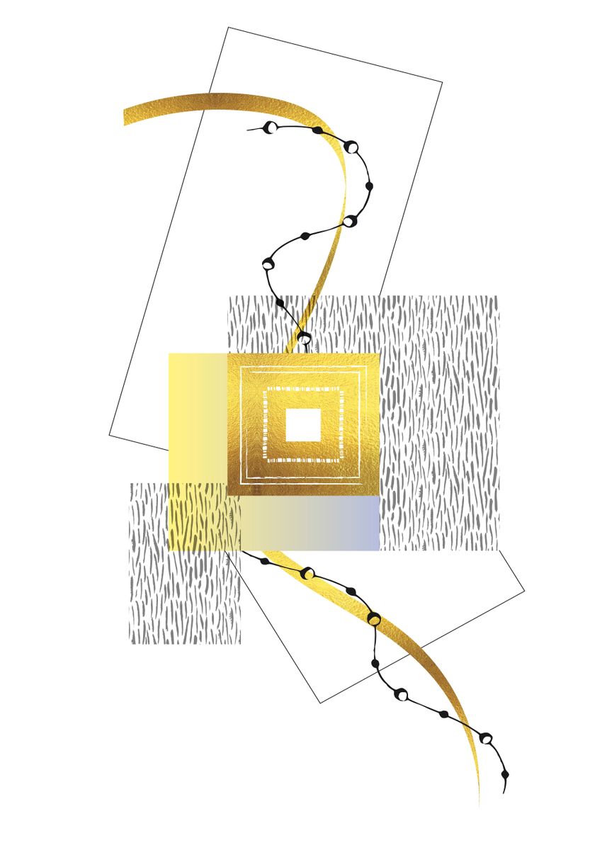 'Posh Design No 2 gold' Poster by Melanie Viola | Displate