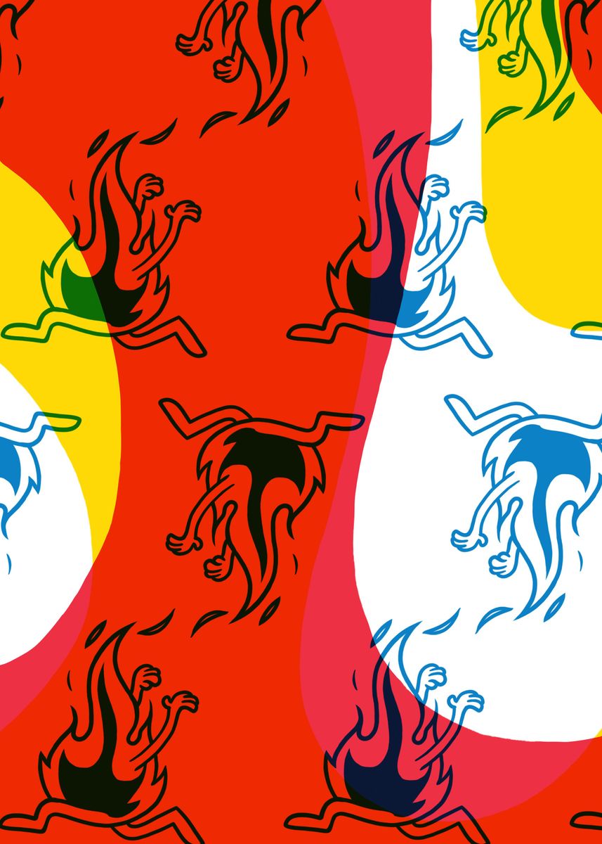 'Fire ' Poster, picture, metal print, paint by Pierre | Displate