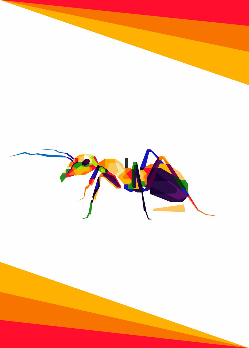 'Colorful Ant Design WPAP' Poster, picture, metal print, paint by Yopi ...