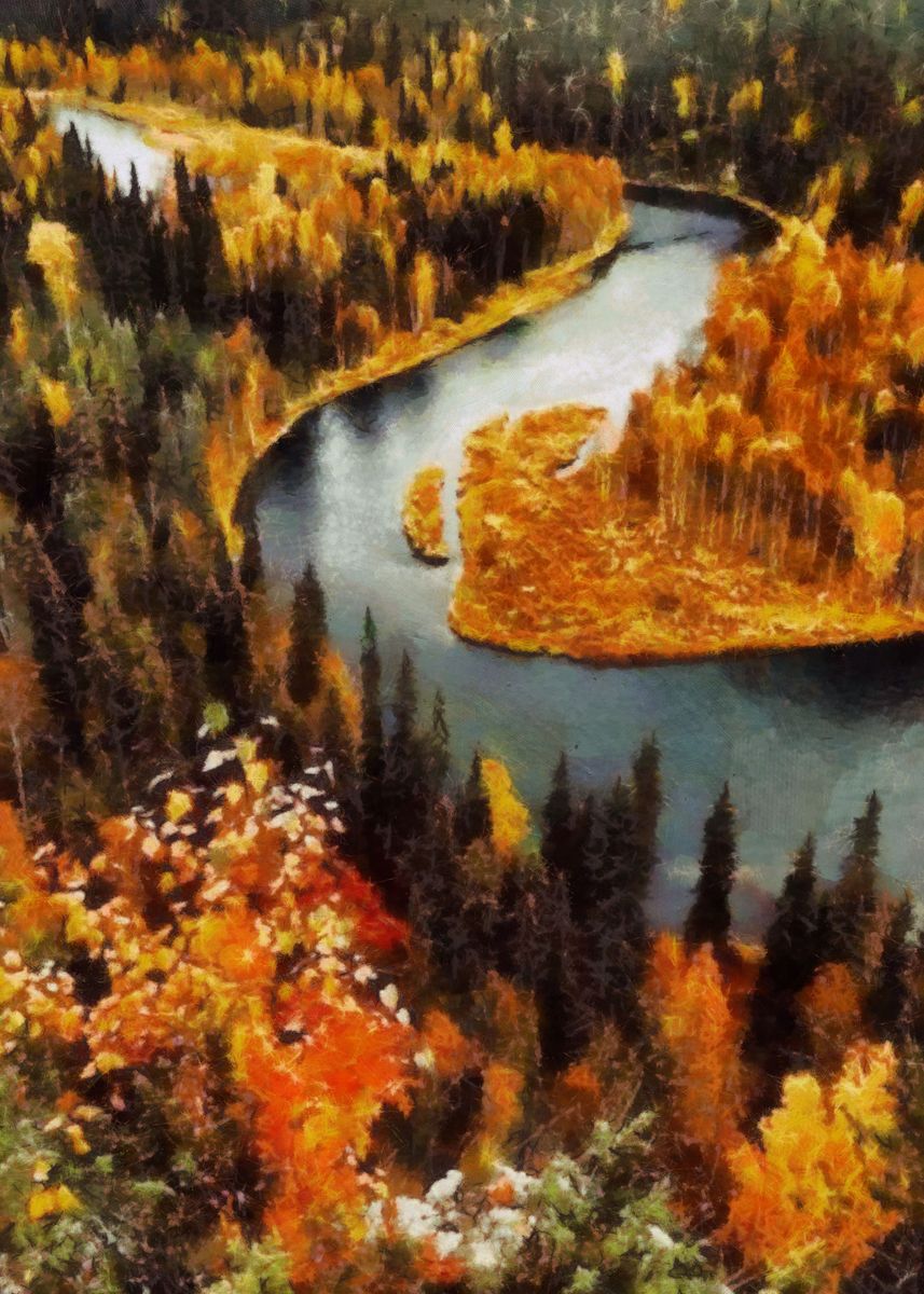 'Autumn colored forest' Poster, picture, metal print, paint by Meta ...