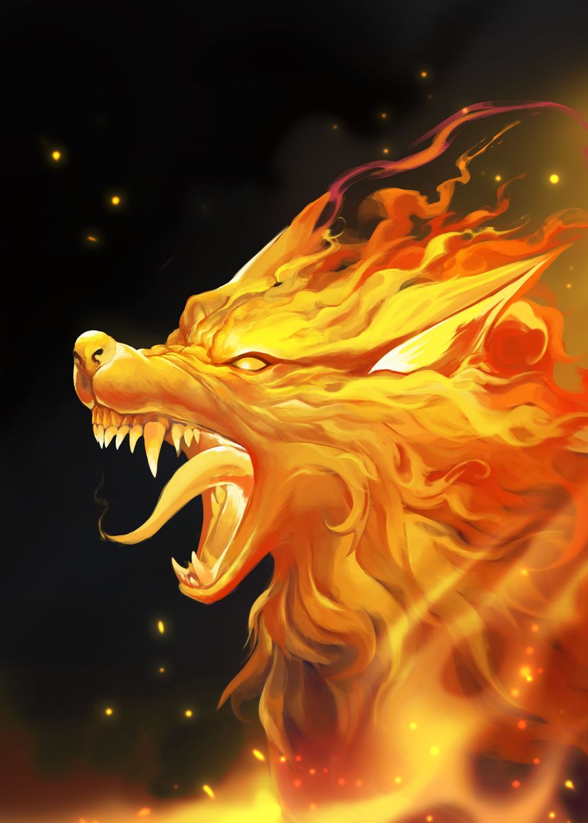 'Fire Wolf' Poster by Van Tran | Displate