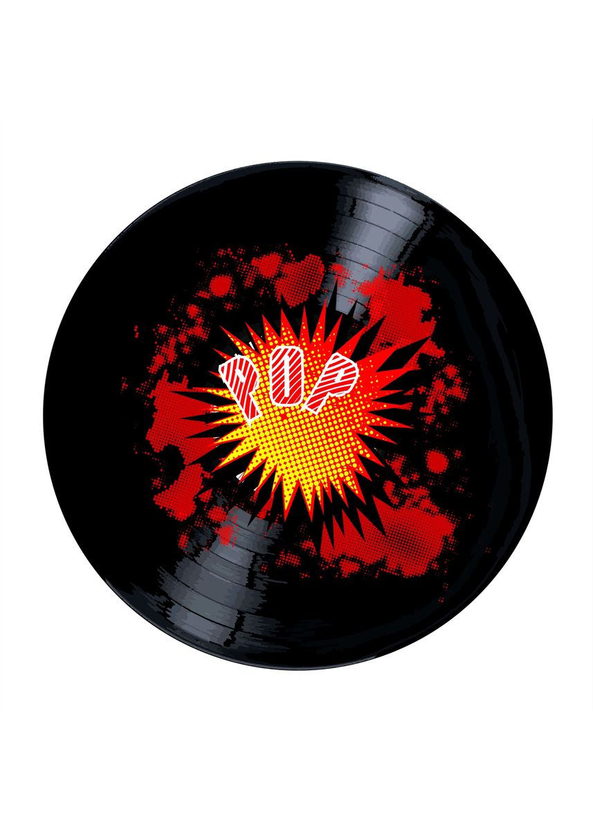 'Exploding Pop Music Record' Poster, picture, metal print, paint by ...
