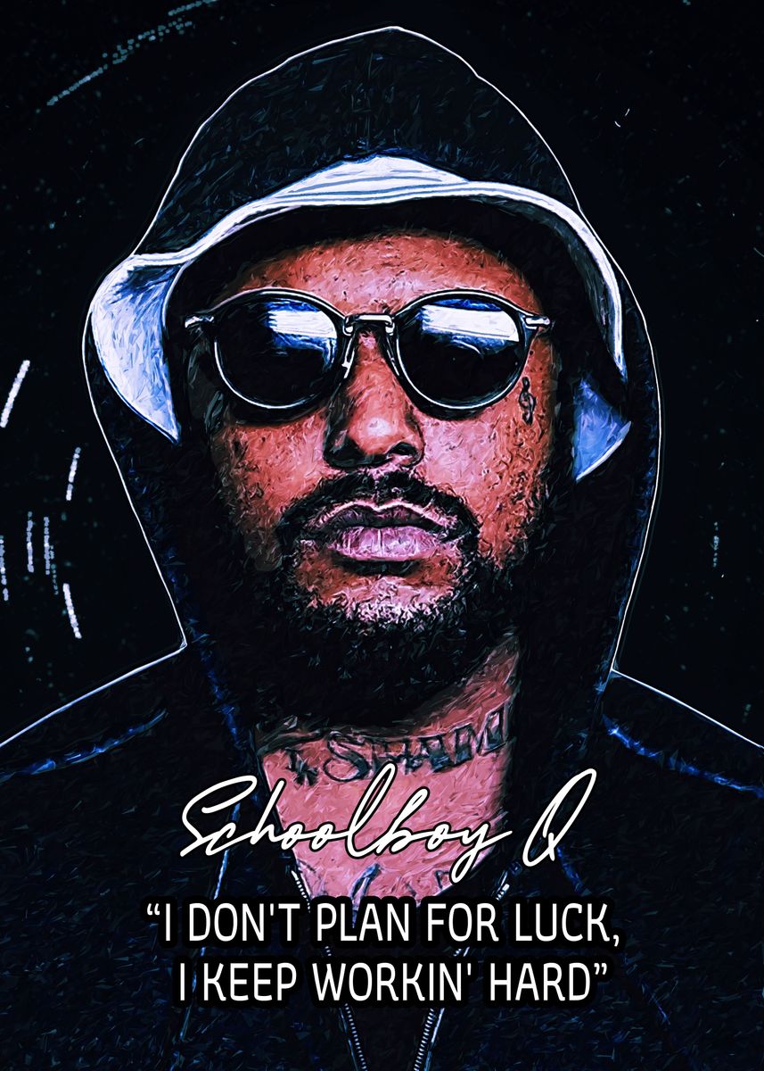 'Schoolboy Q' Poster, picture, metal print, paint by SA KE | Displate