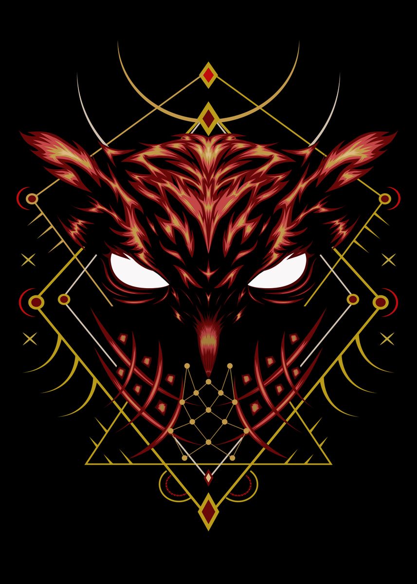 'Vector fire owl' Poster, picture, metal print, paint by Agora std ...