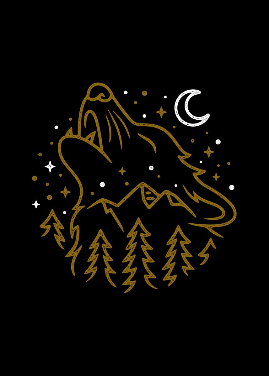 'Wolf Howling' Poster, picture, metal print, paint by Quilimo Studio ...