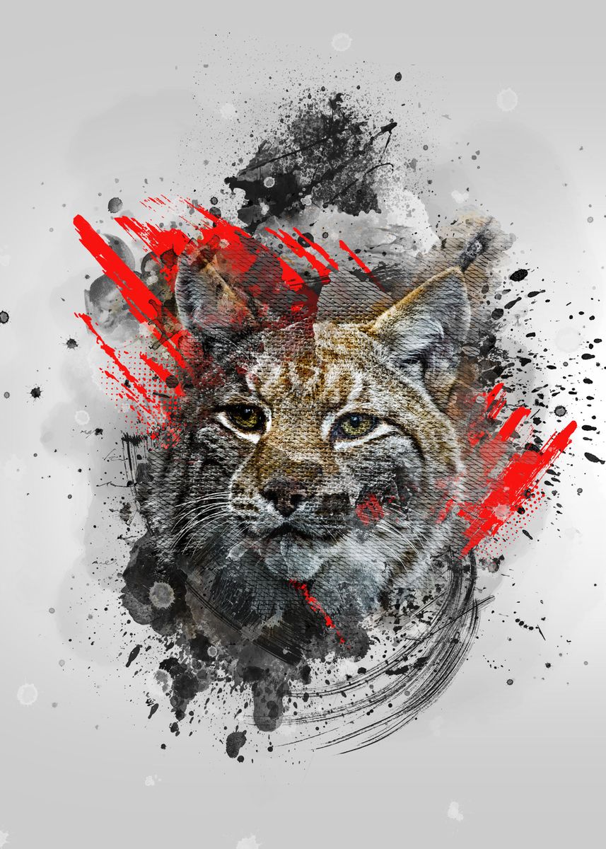 'Lynx' Poster, picture, metal print, paint by Unchained Tom | Displate